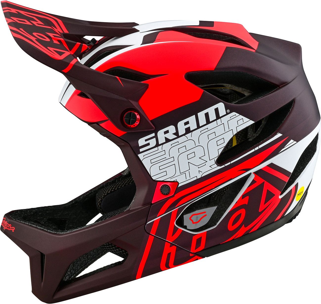 Troy Lee Designs Stage Mips Sram Vector Red full face helmet