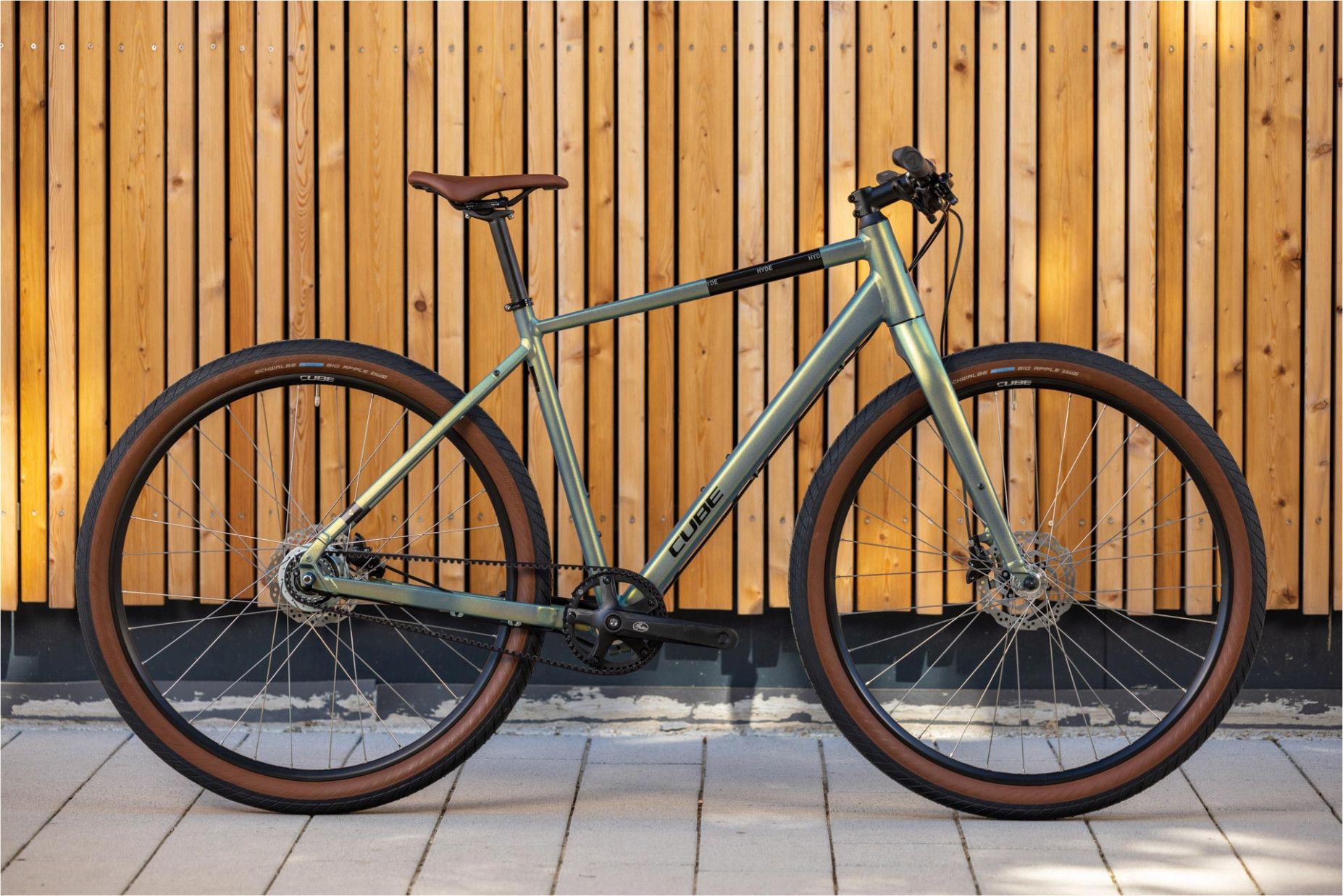 Vélo Fitness Cube Hyde Pro Shimano Nexus 8V Courroie 700 mm Vert Metal ...