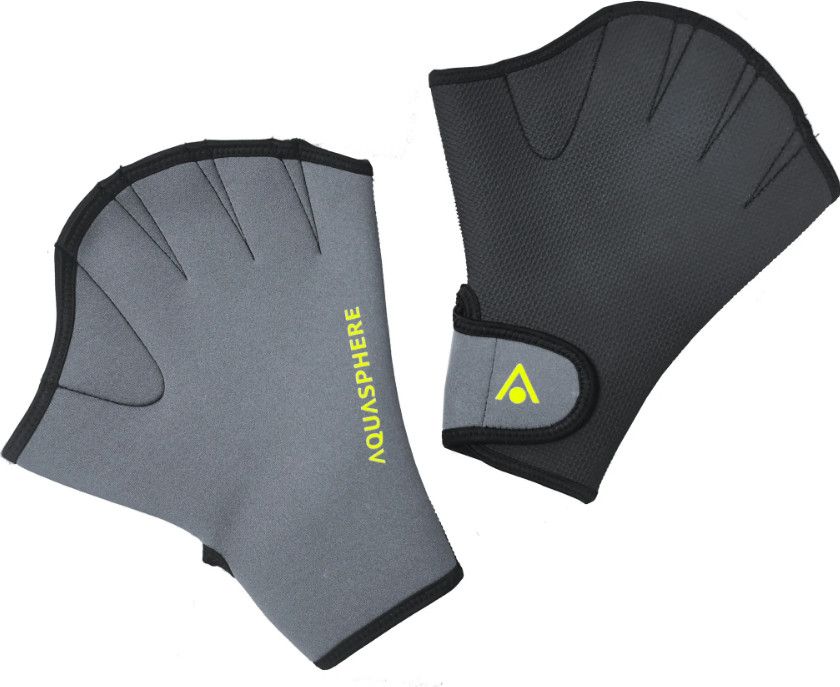 Aquasphere Neoprene Swimming Gloves Grey Yellow Alltricks