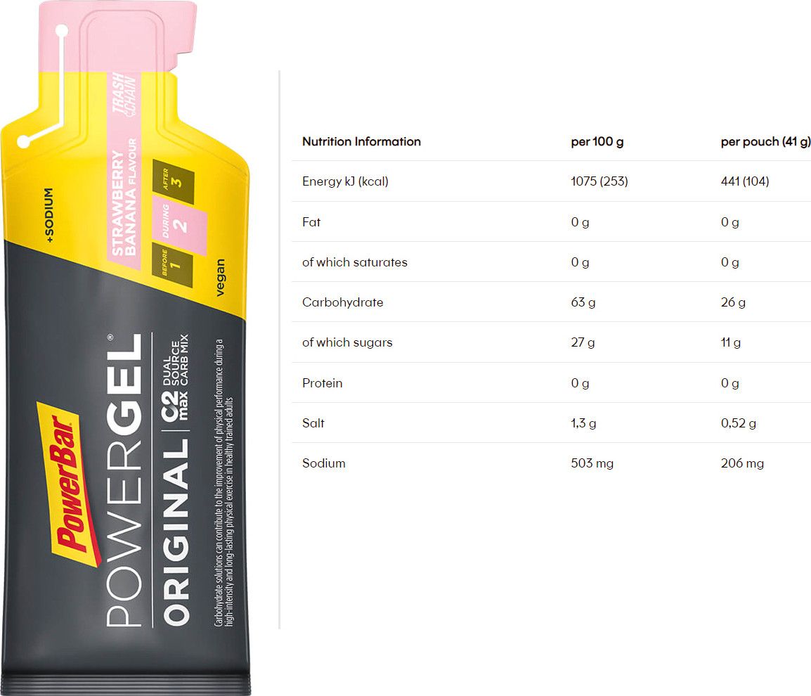 Lot de 4 (3+1) Gels Énergétiques PowerBar PowerGel Original Fruits ...