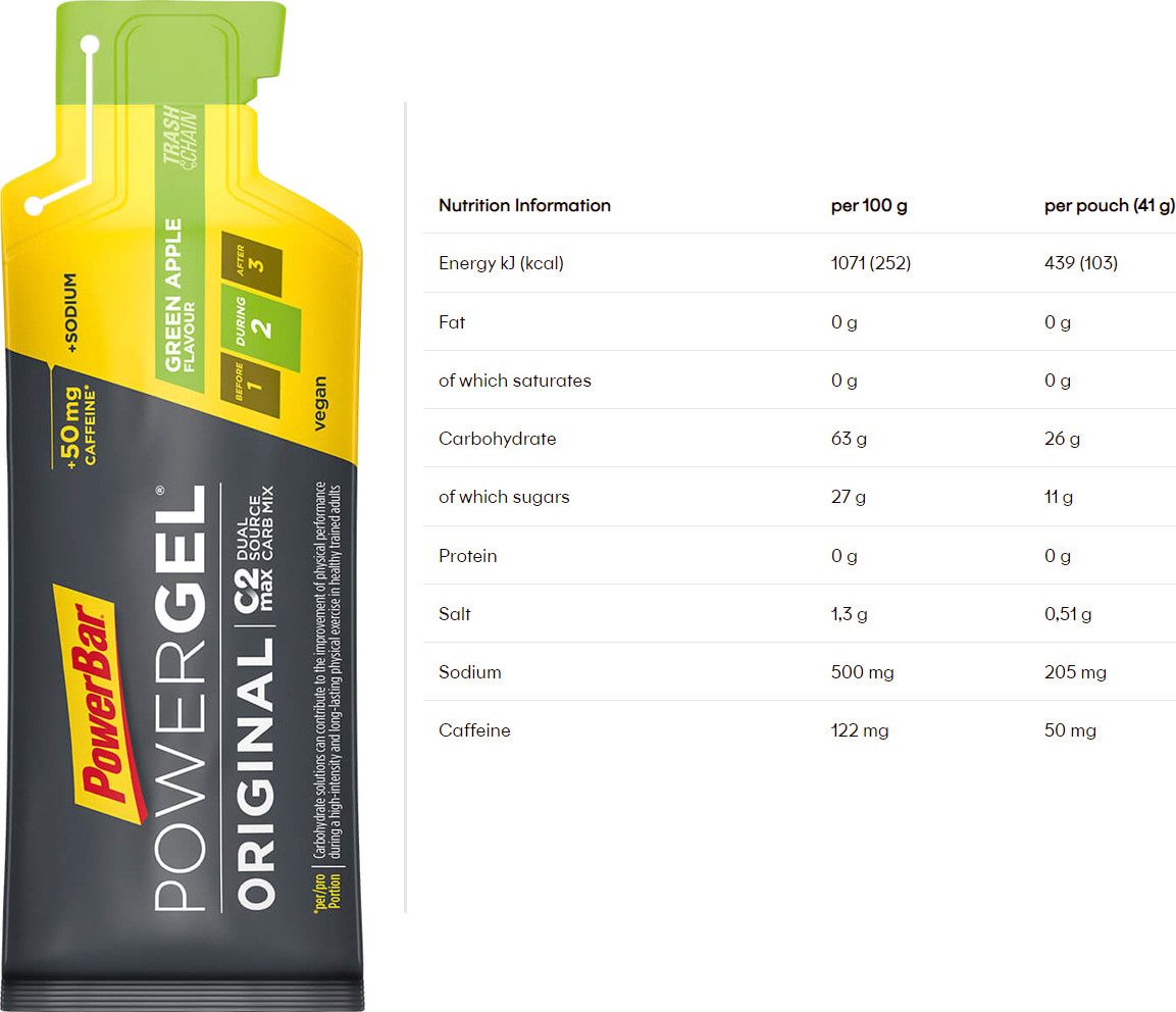 Lot de 4 (3+1) Gels Énergétiques PowerBar PowerGel Original Fruits ...