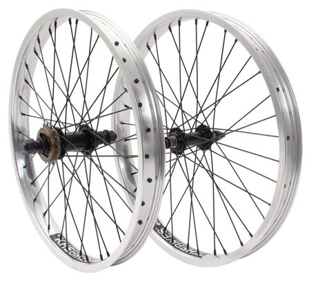 Paire de roues BMX KHE PRISM 20 pouces argent | Alltricks.fr