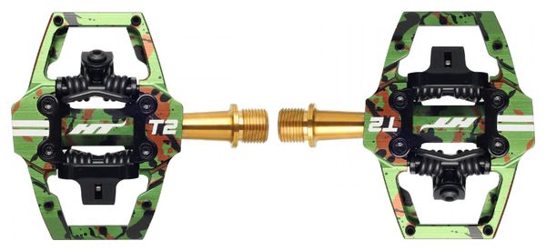 Paar HT Components T2T Camo Groene Pedalen | Alltricks.nl
