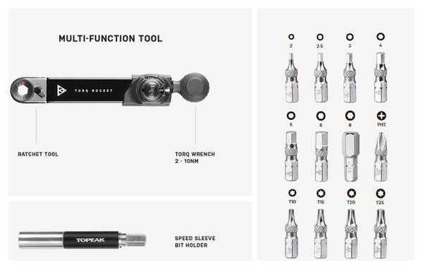 Torque Wrench Topeak Torq Rocket Mini EX 2-10Nm | Alltricks.com