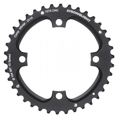 PLATEAU VTT 4BRA D.104 POUR SRAM XO FILETE 10V. STRONGLIGHT DOUBLE 38DTS EXTERIEUR NOIR ...