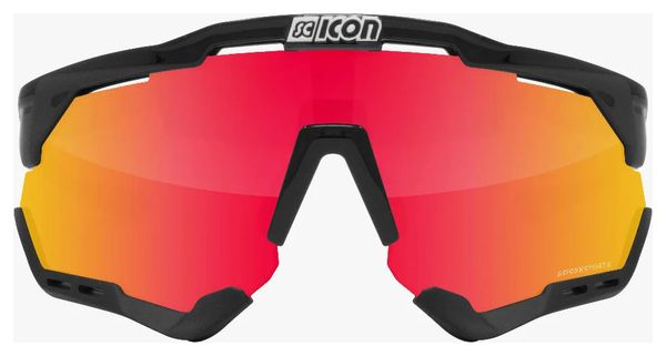 Lunettes SCICON Aeroshade XL Noir Brillant / Rouge Miroir | Alltricks.fr