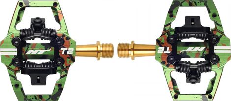 Paar HT Components T2T Camo Groene Pedalen | Alltricks.nl